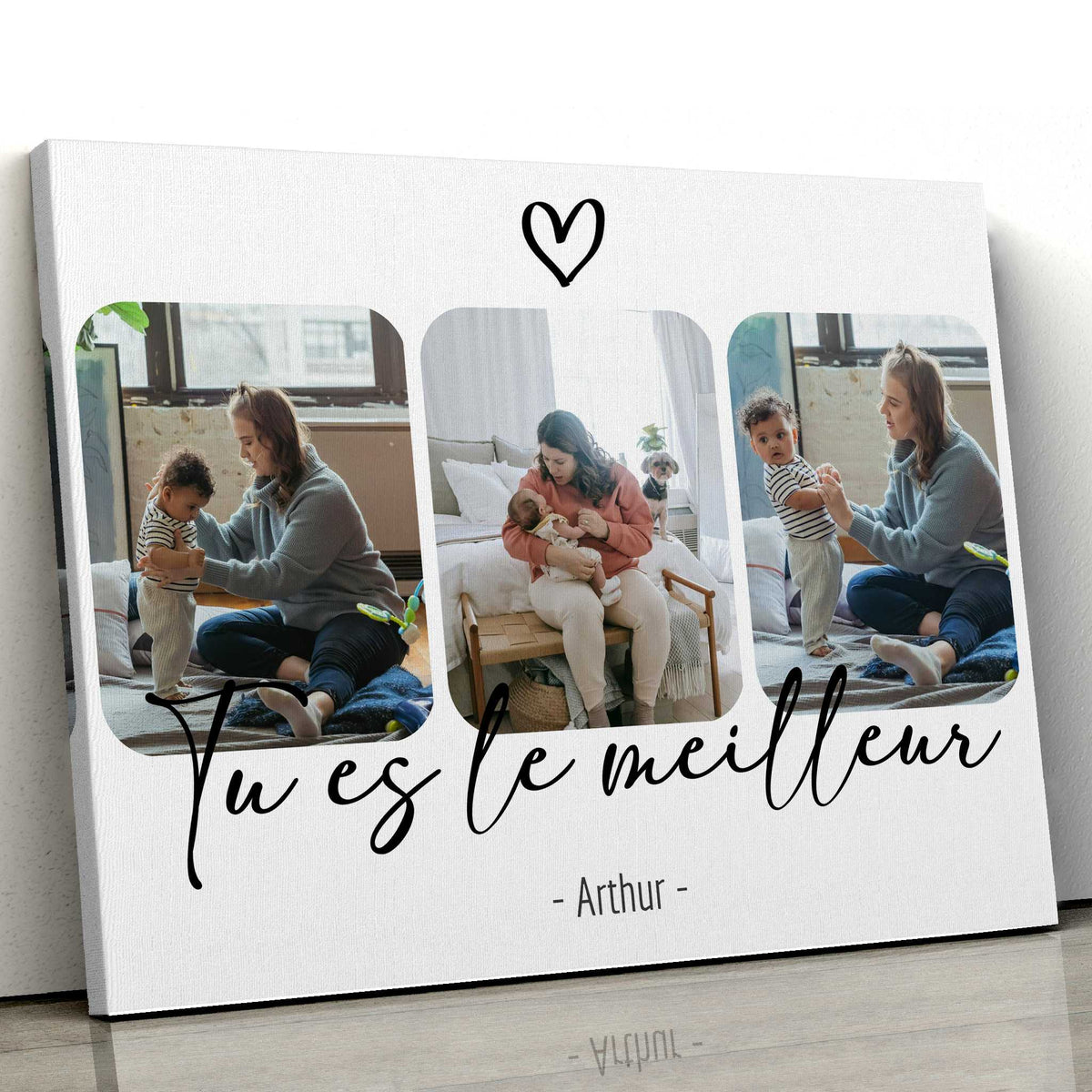 "Merci maman" - Toile personnalisée avec noms | CanvasCutie.fr